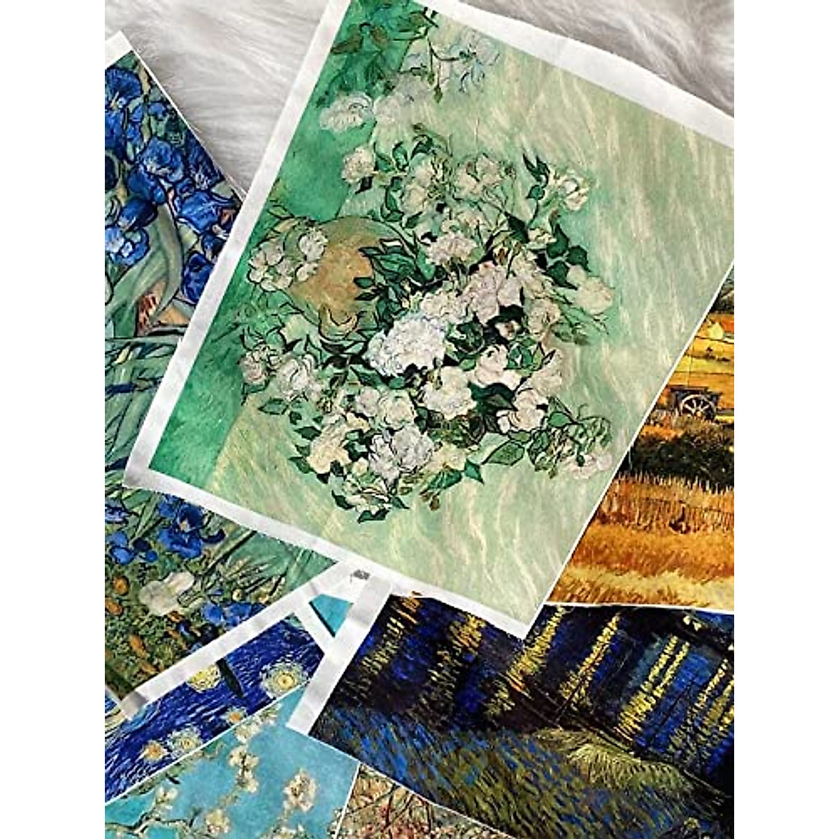 7 pcs of 20x25cm Cotton Twill Fabric Printed Painting of Van Gogh Cotton Twill Fabric for Sewing,Twill Fabric for Making Bags, Quilting,Wall Decor,Cotton DIY Sewing Materials Fabric