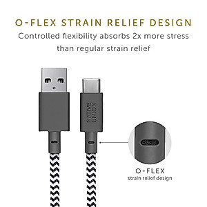 Native Union Belt Cable USB-C to USB-A - 4ft Ultra-Strong Charging Cable with Leather Strap Compatible with iPhone 16, Samsung Galaxy Z Fold 6, Flip 6 / S25 Ultra, Pixel 9 Pro, iPad Pro (Zebra)
