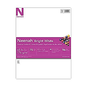 Neenah Exact Vellum Bristol, 8.5" x 11", 67 lb/147 gsm, White, 94 Brightness, 250 Sheets (80211) & Astrobrights/Neenah Bright White Cardstock, 8.5" x 11", 65 lb/176 gsm, White, 75 Sheets (90905-02)