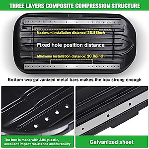 Cargo Box Waterproof Rooftop Cargo Carrier with Car Trunk Organizer Heavy Duty Roof Storage Box Hard Shell Rooftop Cargo Carrier Box Lockable Roof Luggage Storage Case 14 Cubic Feet (Black)