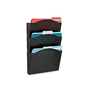 Safco Triple Letter-Size Steel Wall File, Black