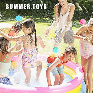 Sopco 12 PCS Reusable Water Balloons Quick Fill Self Sealing Magnetic Water Balls for kids Silicone Water Bomb for Swimming Pool Water Fight Game Summer Splash Fun Party Toys