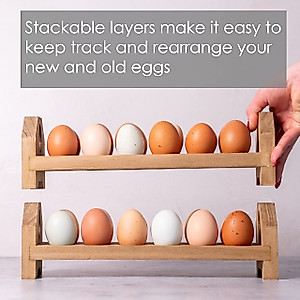 Farmhouse Stackable Wood Egg Holder l Egg Storage l Fresh Egg Storage l Wooden Egg Holder l Wooden Egg Rack l Wood Egg Carton l Egg Tray (1)