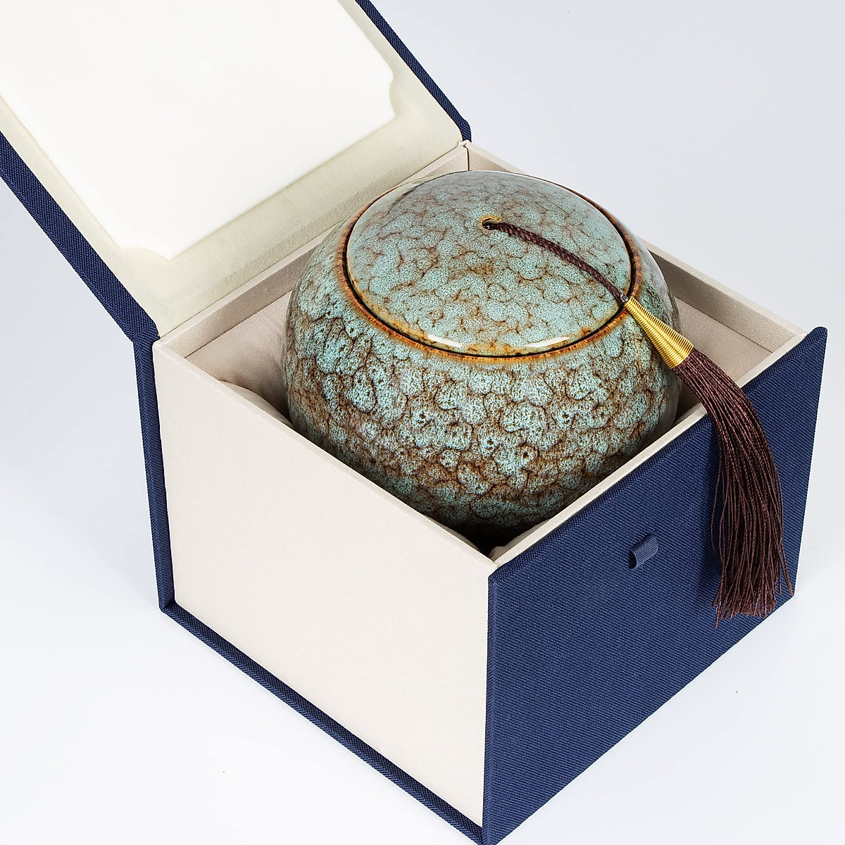 The7boX Medium Urn for Human Ashes,Ceramic Small Keepsake Urns,urn for Ashes for Men or Woman,Memorial Tiny urn,Funeral Cremation Urn for Sharing Adult or Pet Ashes