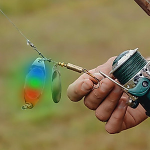 JOJOCY 10 Pack Fishing Lures Fishing Spoons Underwater Flashing Strobe LED Fishing Lights Waterproof Diamond Lights Trolling Lures Halibut Rig Deep Drop Fishing Light