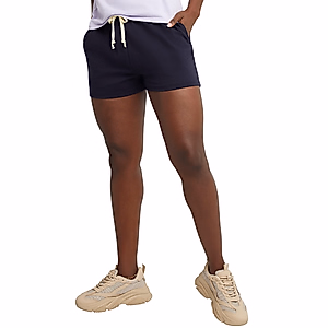 Hanes Comfortblend Essentials Drawstring, Cotton Women, Adjustable Shorts, Athletic Navy, X Small