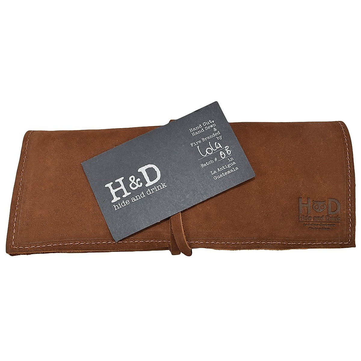 Rustic Leather Pencil Artist Craft Roll Organizer Soft Wrap Handmade by Hide & Drink :: Swayze Suede