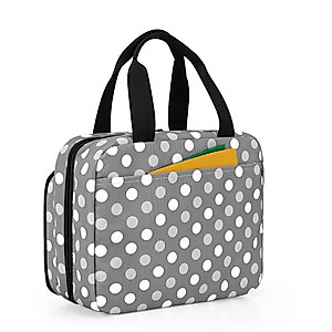 Luxja Large Sewing Organizer with 3 Inner Sections (Fold up Easily), Sewing Supply Organizer with Versatile Pockets (No Accessories Included), Polka Dots