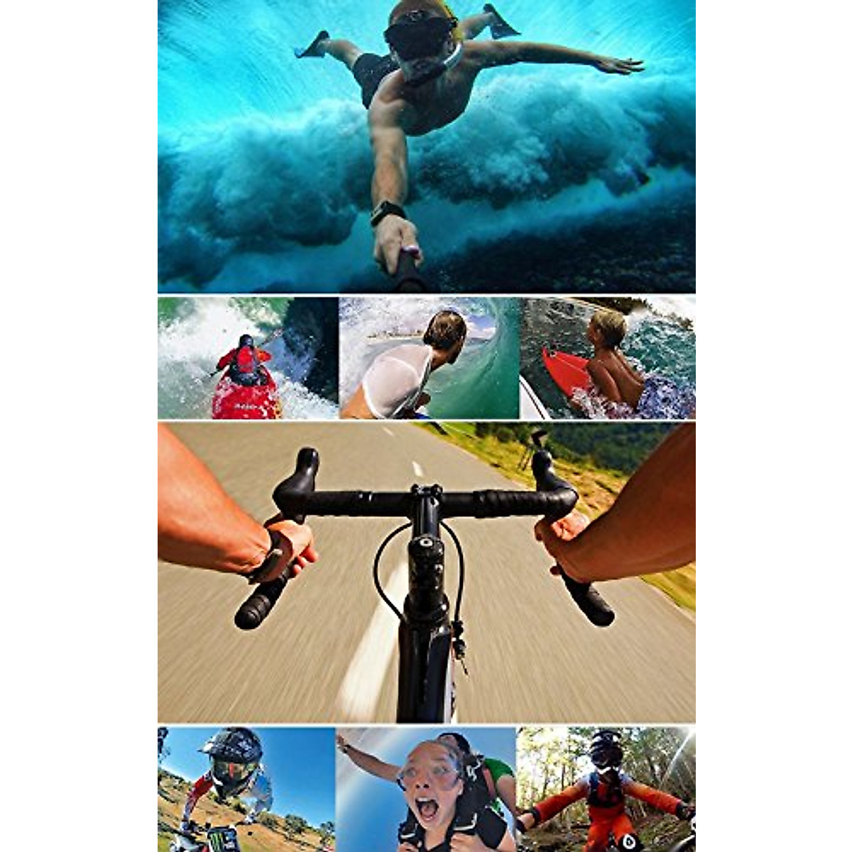 TEKCAM Action Camera Accessories Kits Bundle Compatible with Gopro Hero 11 10 9 8 7/AKASO EK7000/Brave 4/7 LE/ V50X/Dragon Touch 4k Camera Car Suction Cup Mount Floating Handle Grip Selfie Stick