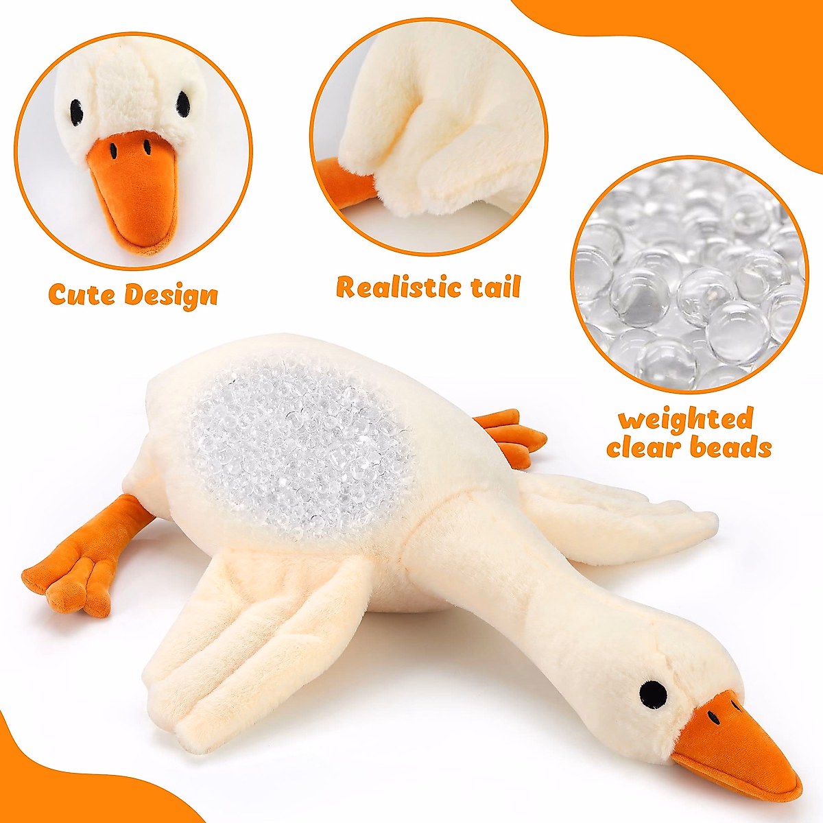 Qpewep Goose Stuffed Animal Weighted Plush (30" Flamingo)