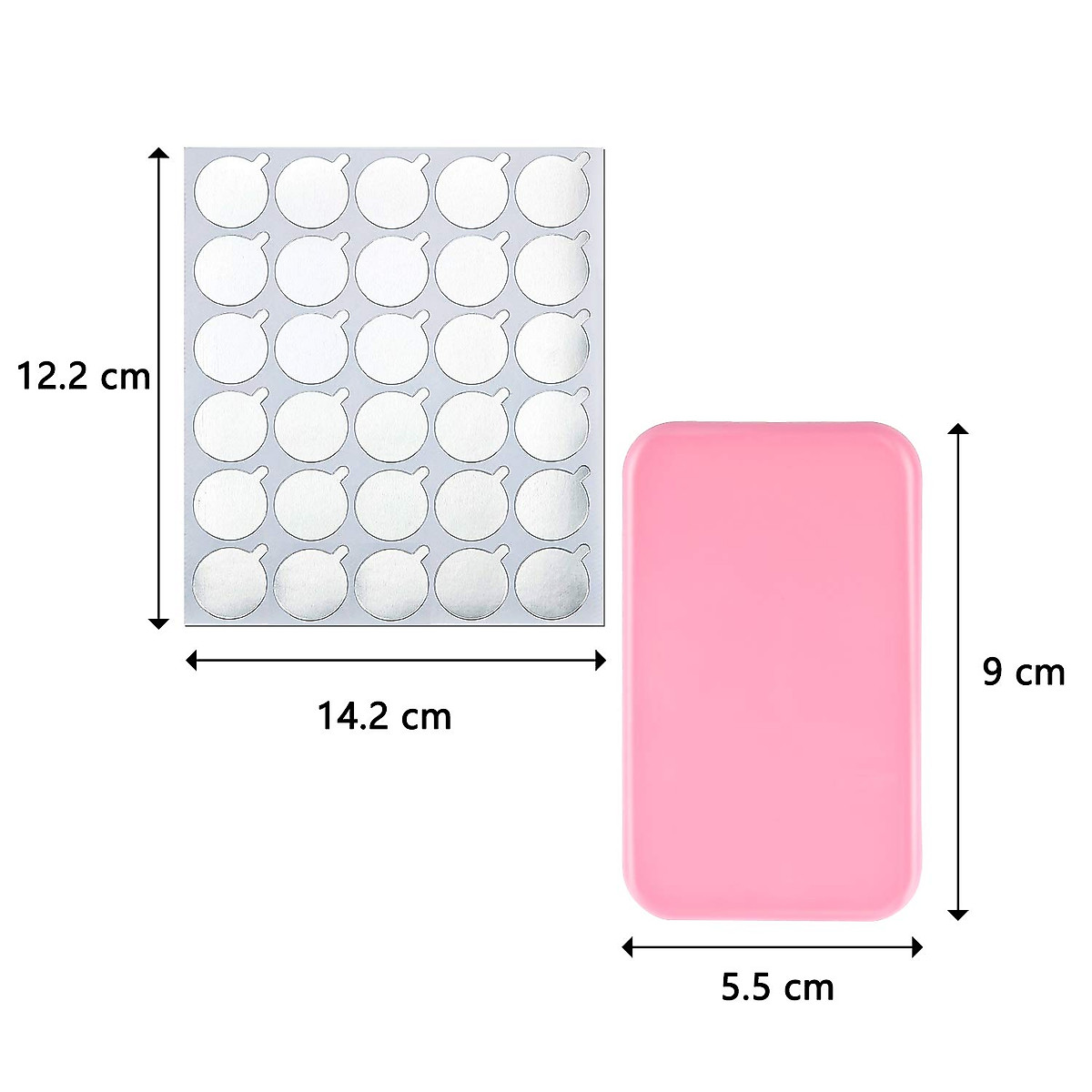 Mudder 900 Pcs 1 Inch Disposable Eyelash Glue Holder and 2 Pcs Reusable Eyelash Pad Stand, Pallet Eyelash Extension Glue Sticker Pads Set for Makeup Tool Supply