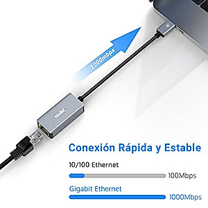 USB C to Ethernet Adapter, atolla USB Type-C to LAN Network RJ45 Gigabit Ethernet Adapter, Thunderbolt 3 Compatible with MacBook Pro, MacBook Air, iPad Pro, Surface, XPS and More