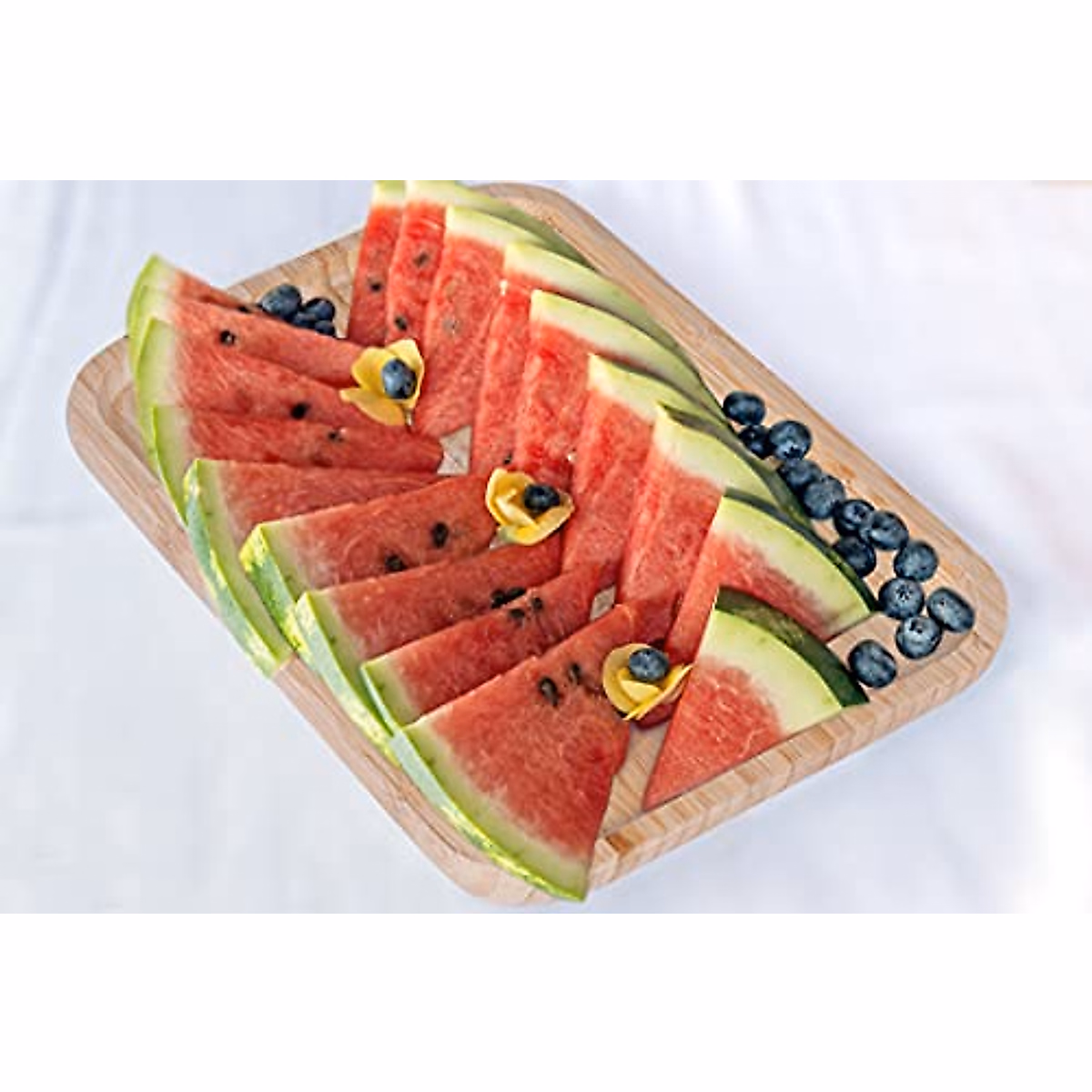 2-Pack 12 X 8 Inches Bamboo Trays ,Serving Tray Bamboo Breakfast Dinner Food Trays Coffee Tea Serving Tray Fruit platters for Home Hotel Restaurant