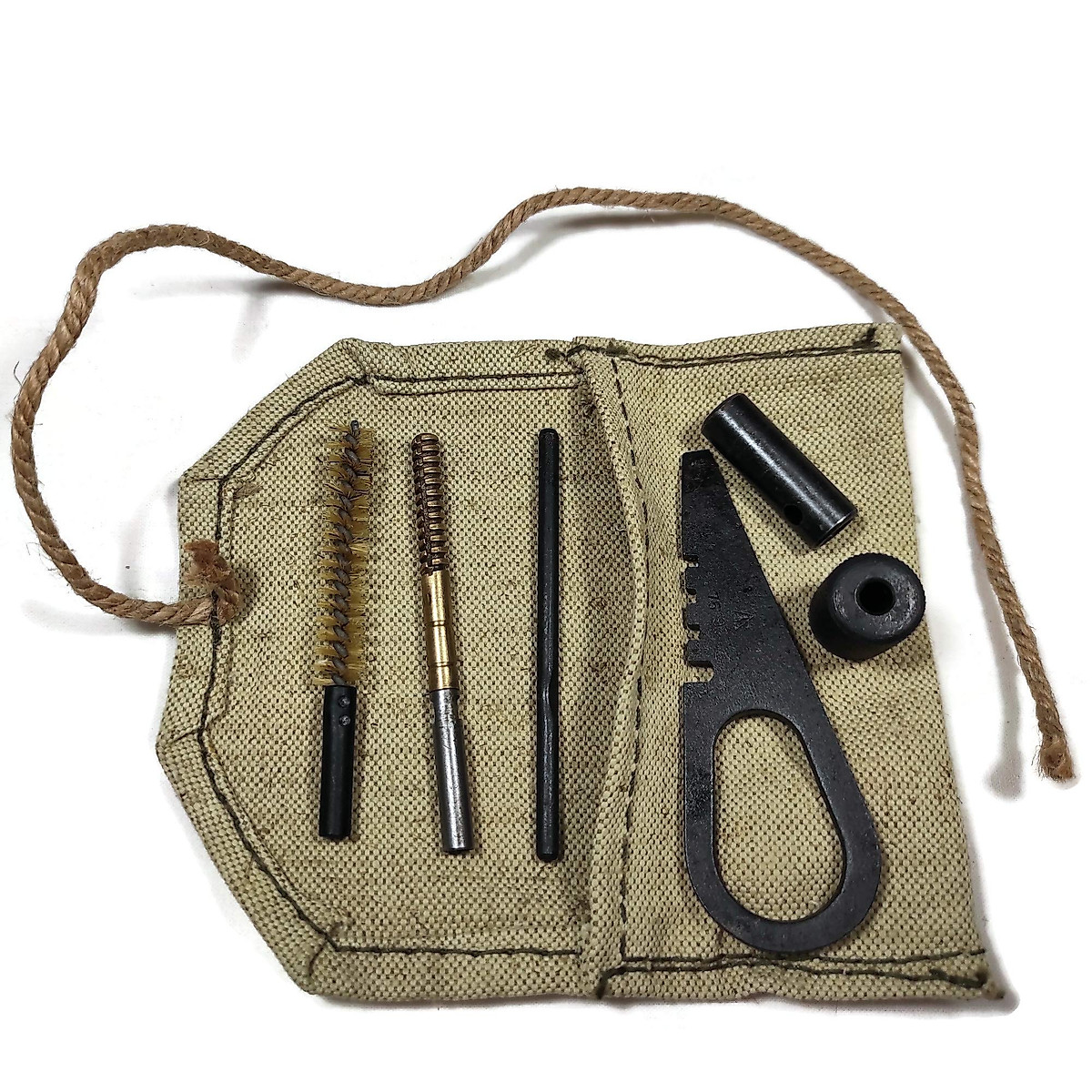 Soviet Army Original USSR Russian Mosin Nagant Rifle Accessories Cleaning Tools Kit with Canvas Carrying Pouch Unissued Military Surplus