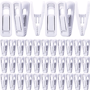 Jadive 80 Pcs Velvet Hangers Clips Strong Fingers Clips Bulk Non Slip Velvet Pants Hangers Clips Baby Hanger Clips Kids Flocked Velvet Clothes Pins for Baby Clothes, Thin Velvet Hangers (White)