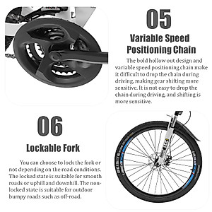 26 inch Folding Mountain Bike 21 Speed Mountain Bicycle Precision Shifting with Double Disc Brake MTB Bicycle Adjustable Saddle Height Blue White for Adults (Blue White 26inch)