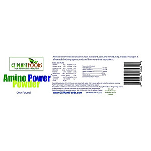 Amino Power Powder Nitrogen Fertilizer - Plant Based High Nitrogen Fertilizer for Plants - All Natural Nitrogen Source and chelating Agent - Suitable for Turf, Vegetables, Fruits & Berries