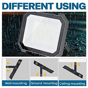 Leddictive 2 Pack LED Flood Lights Outdoor, 100W 10000LM Super Bright Floodlight Outside Work Light with 5.9FT Plug, IP65 Waterproof 6000K Outdoor LED Flood Light for Garage, Yard, Lawn, Garden