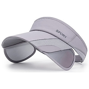 Sun Visor Hat for Women and Men 2 Pack - Retractable Brim Sport Hat, Summer Golf Tennis Running Beach Hat with Ponytail Hole