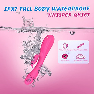Realistic Vibrator Sex Toy 3in1 Dildo for Women,7 * 7 Vibrators Modes CKSOHOT 8.4'' Liquid Silicone Couple Sex Toy Dildos,IPX7 Fully Waterproof - Rose