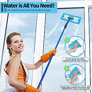 HOMERHYME Microfiber Glass Cleaning Cloth, 6 Pack Window Cleaning Cloth Glass Cleaning Towels, Reusable Lint Free Microfiber Towels for Glasses,Screens,Mirrors,Windshields & Stainless Steel,16"x14"