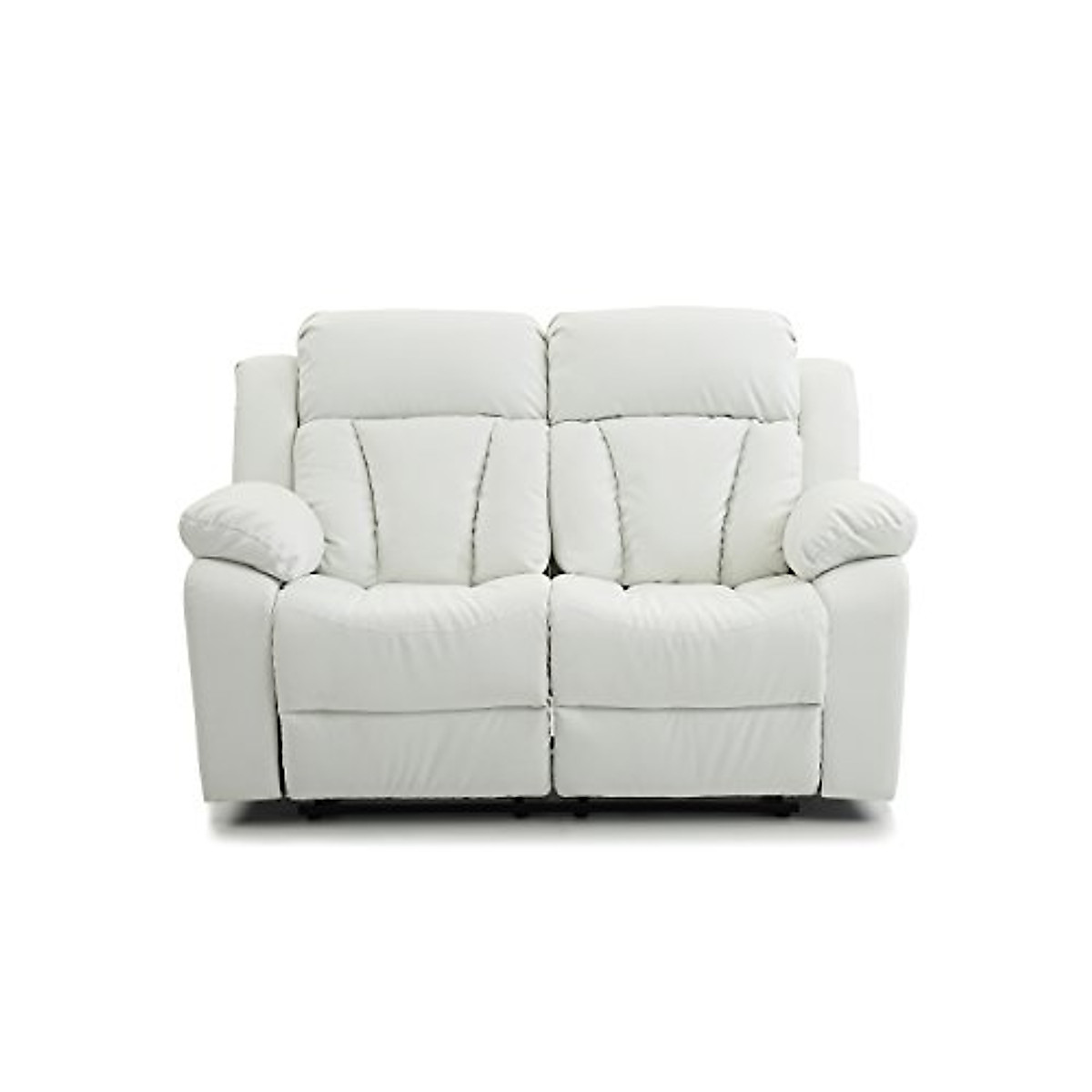 Glory Furniture Reclining Love seat, White Faux Leather