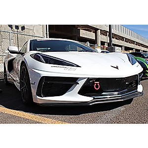 iJDMTOY Red Track Racing Style Front Bumper Tow Hook O-Ring Compatible with Chevrolet 2020-up Corvette C8, Made of Light Weight CNC Aluminum