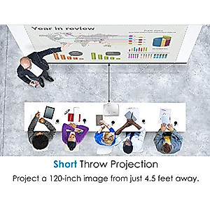 Optoma EH412ST Short Throw 1080P HDR Professional Projector | Super Bright 4000 Lumens | Business Presentations, Classrooms, or Meeting Rooms | 15,000 hour lamp life | Speaker Built In (Renewed)