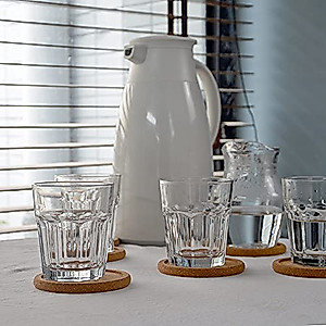 Natural Round Cork Coasters for Drinks with Lip Edge Absorbent Heat and Water Resistant Reusable Durable Saucers for Bar Glass Cup / Mug Coffee Coasters (2, PCS)