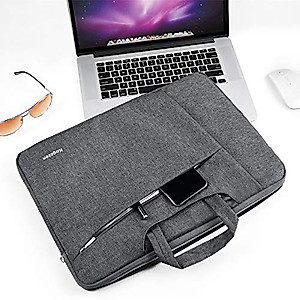 Kogzzen 16 15.6 15.4 15 Inch Laptop Sleeve Messenger Shoulder Bag Compatible with MacBook Pro 16/15/ Surface Laptop 15/ Surface Book 15, Slim Waterproof Protective Case Dell HP Lenovo Asus - Gray