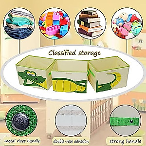 BOOHIT Extra Large Toy Box for Boys, Kids Toy Chest, Childrens Cute with Lid Toy Storage Organizers and Storage Bin for Playroom, Girl Collapsible Storage and Nursery Organization (Crocodile)