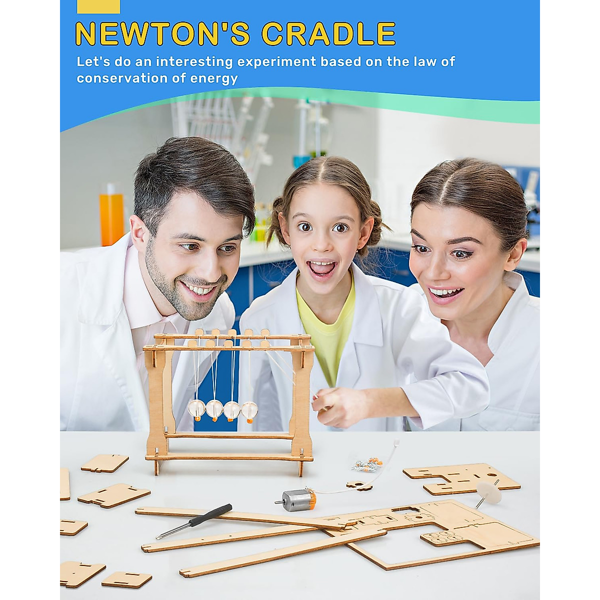 Poraxy 5 Set STEM Science Kits for Kids Age 8-12, Wooden Building STEM Projects 8-10, 3D Puzzles, Experiment Circuits Model, Toys for Ages 8-13, Gifts for Boys and Girls 6 7 8 9 10 11 12 13 Years Old