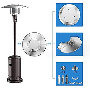 Top Hill Patio Heater Reflector shield, Outdoor Heater Replacement Dome Part, Aluminum Heat Reflector Shield Top for Outdoor Heaters (33" Diameter Round)