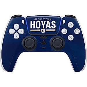 Skinit Decal Gaming Skin Compatible with PS5 Controller - Officially Licensed Georgetown University Hoyas Stripe Design