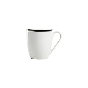 10 Strawberry Street Café Stripe 16 Piece Coupe Dinnerware Set, Black