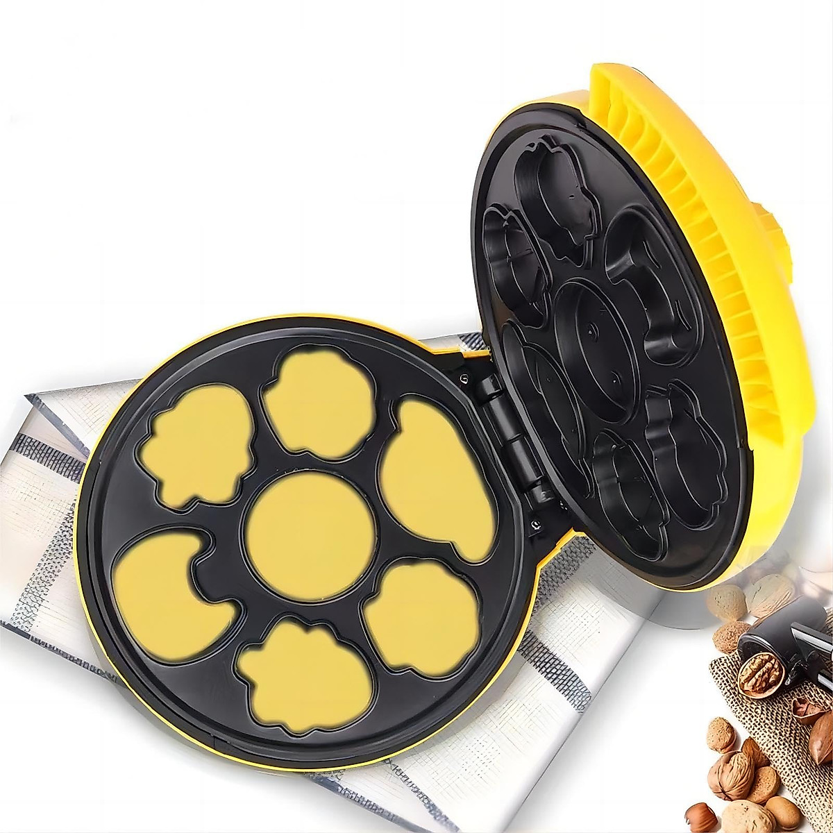 Waffle Maker for Kids 7 Different Shaped Pancakes Animal Waffle Maker Electric Nonstick Waffler Iron, Pan Cake Cooker