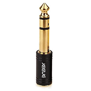 JEEUE 1/4" to 3.5mm Headphones Adapters, Upgrade 6.35mm(1/4") Male - 3.5mm Female Socket Stereo Pure Copper Jack Adaptor Bring You Professional Sound Black