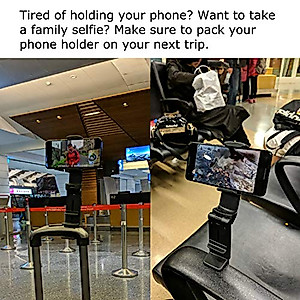 Universal in Flight Airplane Phone Holder Mount. Handsfree Phone Holder for Desk Tray with Multi-Directional Dual 360 Degree Rotation. Pocket Size Must Have Travel Essential Accessory for Flying