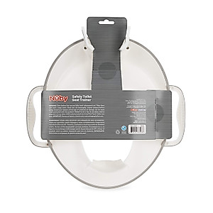 Nuby Easy Grip Safety Toilet Seat Trainer with Integrated Splash Guard for Toddlers & Kids, White, 1 Count