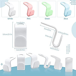 RONRONS 60 Pieces Clothes Hanger Connector Hooks, Outfit Hangers Extender Linking Hook Clips Velvet Huggable Hangers Drop Connecting Grip Heavy Duty Cascading Clothes Space Saving Organizer, 4 Colors