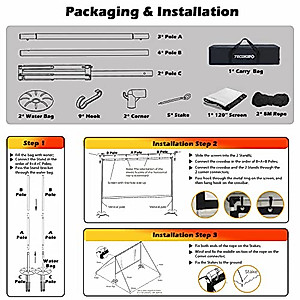 Outdoor Projector Screens with Stand 100 inch, 16:9 HD 4K Portable Indoor Projection Screen for Home Theater, Foldable Movie Projector Screens with Carry Bag for Camping and Recreational