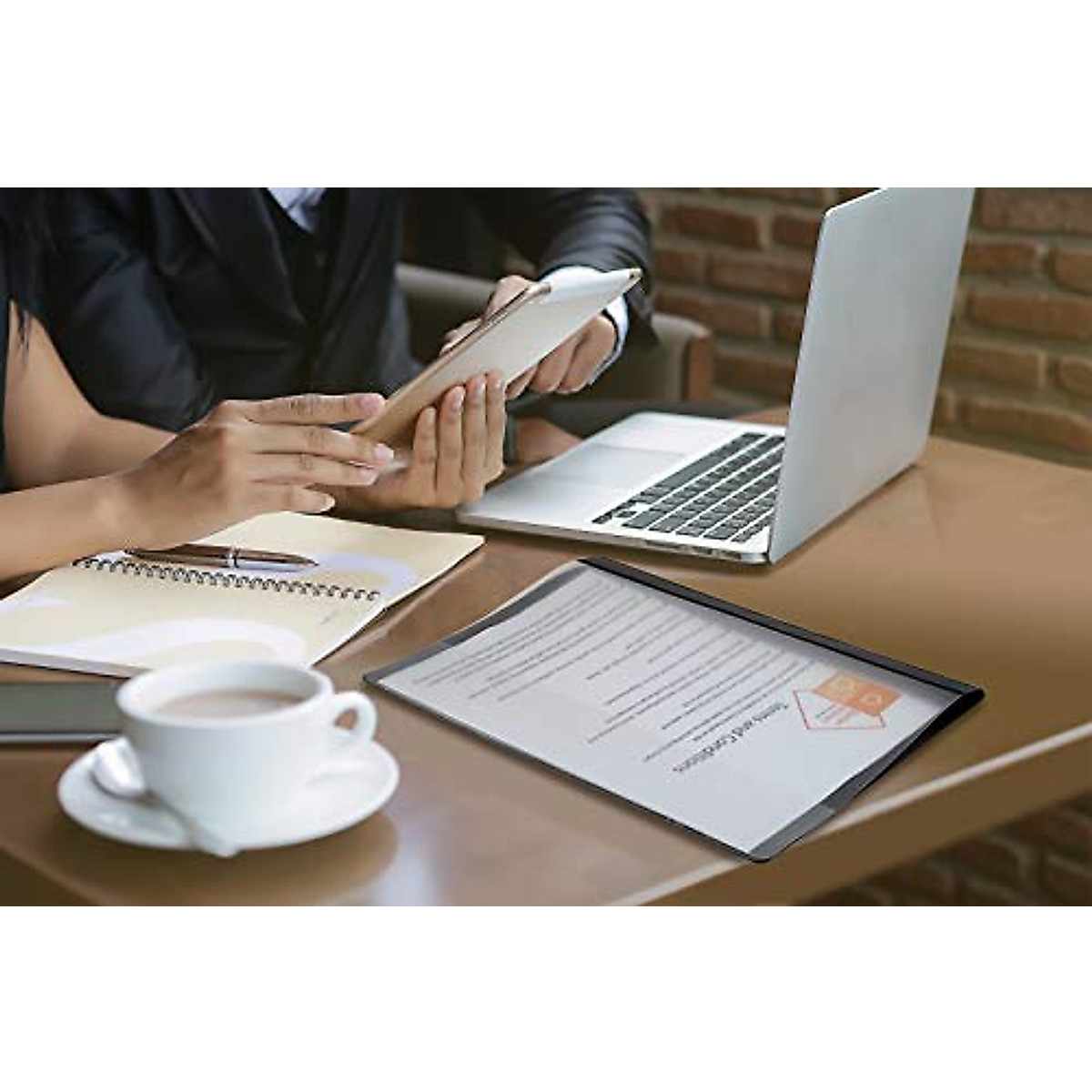 Ultra Durable Clear Front Report Covers, 25 Per Box, Letter Size, Black, Poly Back Cover, with Fasteners, Lay Flat, by Better Office Products, Box of 25