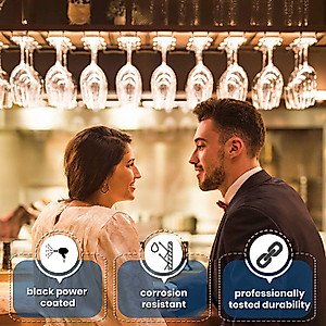 Wine Glass Holder Under shelf Under Cabinet Wine Glass Holder, Under Counter Wine Rack Perfect For Stemware Hanging Glasses -Includes Mug Rack Under Shelf Holder