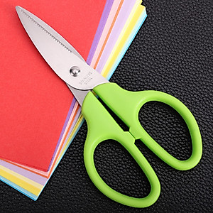 HITOPTY Green Multipurpose Scissors, 6in Straight Sturdy Sharp Scissors for Office School Student Home General Use Sewing Fabric Craft Supplies with Cover