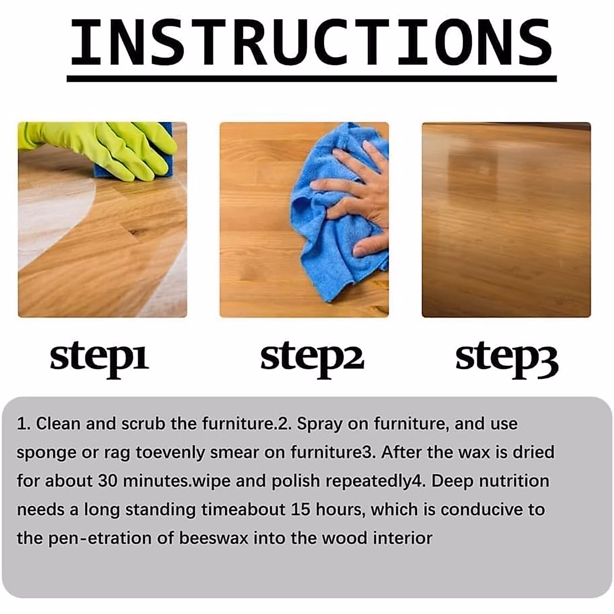 Toheok 2PCS Beeswax Furniture Polish, Original beeswax furniture polish, Natural Micro-Molecularized Beeswax Spray, Furniture Beeswax Polish and Cleaner Spray