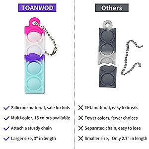 TOANWOD 45 PCS Mini Pop Keychain Fidget Toys Pack, Party Favors for Kids 8-12 Bulk Pop Toy, Sillicone Stress Relief Sensory Toys Goodie Bag Stuffers, Halloween Christmas Stockings Birthday Gifts