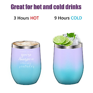 Homeleader Wine Gift Set for Women, Birthday Gifts for Mom, Wife, Girlfriend, Christmas gifts, Valentine's Day, Mother’s Day Gifts, 12 oz Stainless Steel Wine Tumbler