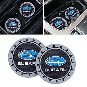 Tinemin Car Cup Coaster, 2PCS Universal Non-Slip Cup Holders, Compatible with Subaru Series Car Cup Holder Coasters，Car Drink Coaster Holder Accessory, Black