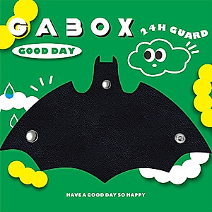 Black Bat Leather Keychain Car Key Fob EDC Key Chain Case Accessories with Key Ring Clip, Snap Closure, for Men Women Boyfriend Gifts