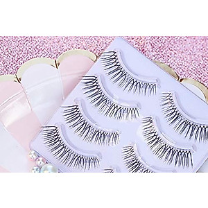 Dorisue Cat Eye False Lashes - Long Wispy Eyelashes for Dating Makeup, Outer Corner Dramatic Volume 5-12mm, 4 Pairs (E2)